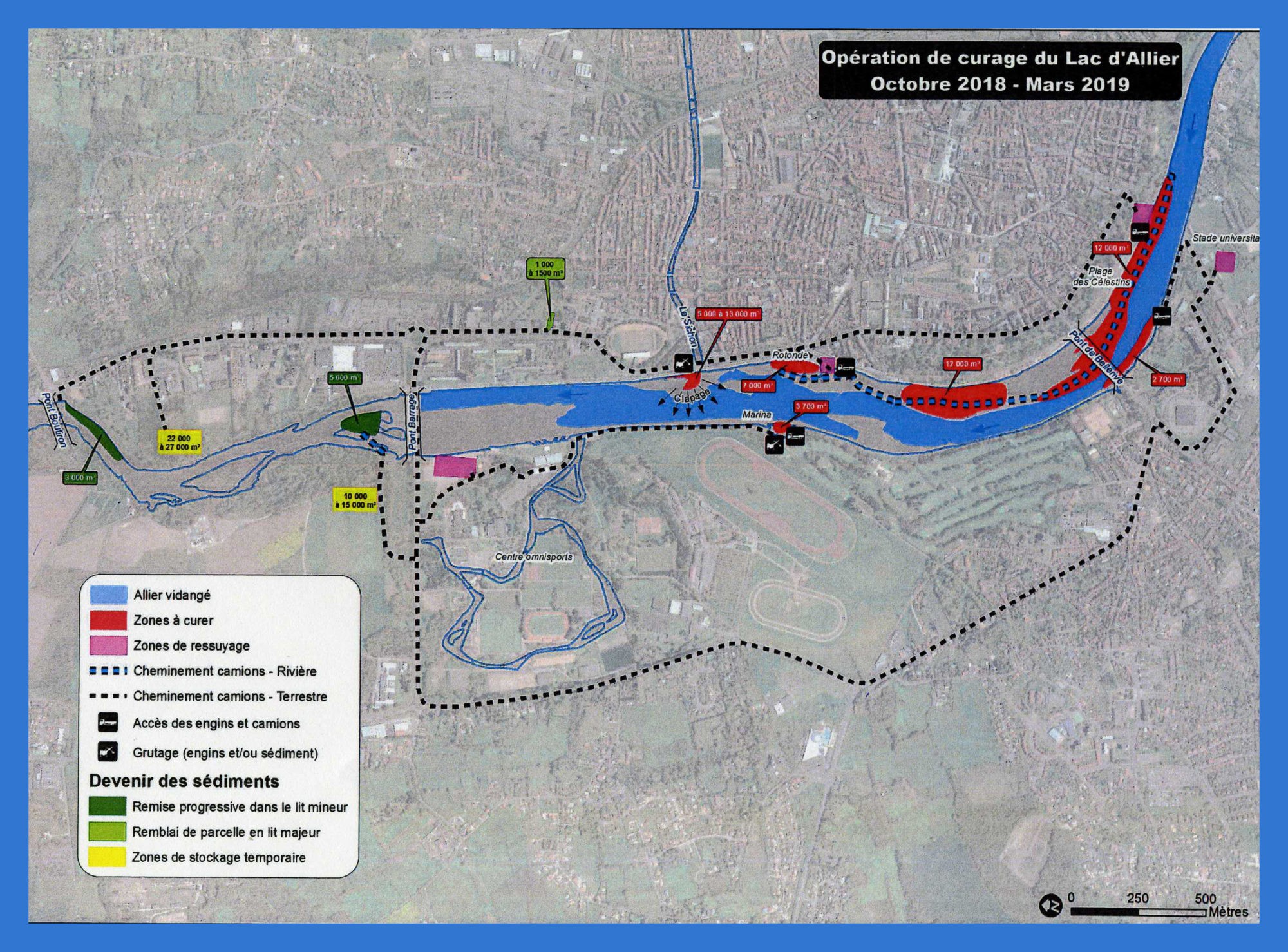 Curage du Lac d'Allier - Commune de Creuzier le Vieux